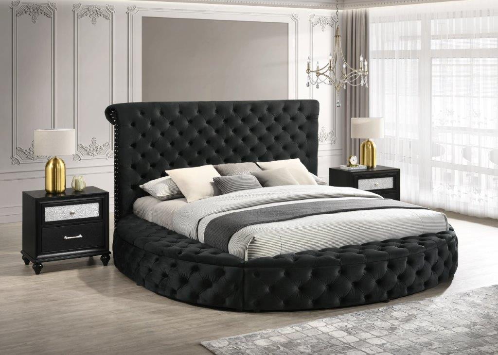 Brigette Black Velvet Storage Bed — Expo Furniture Gallery
